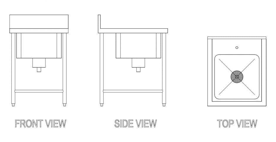 Custom Stainless Steel Single Bowl Sink Table | Kitchen Equipment ...